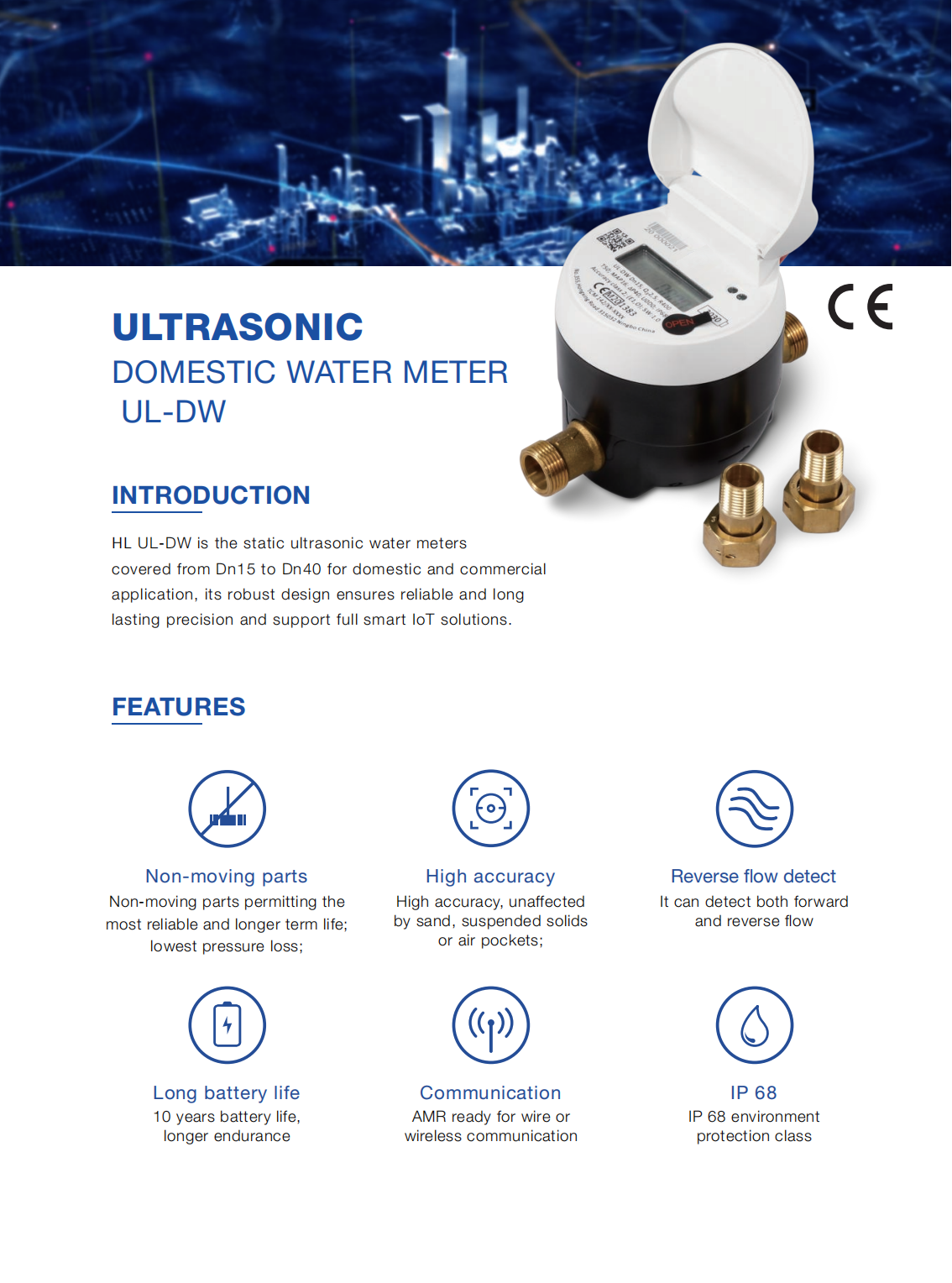 Residential Domestic Ultrasonic Domestic Wireless R250 Smart Water ...